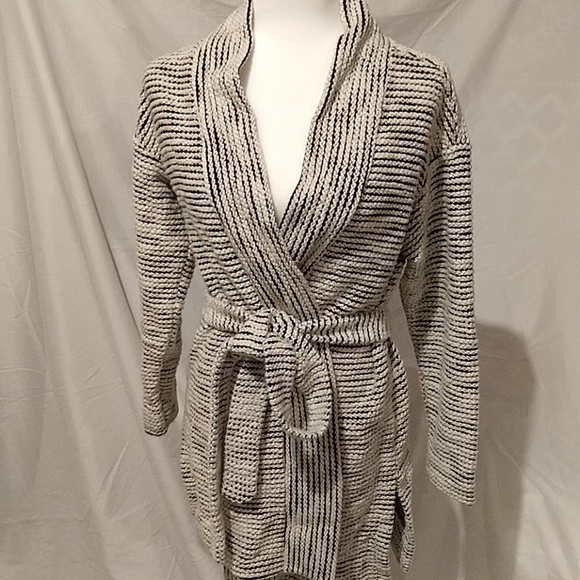 LOFT | Sweaters | New Loft Cardigan Wrap Sweater Black White Sweater ...